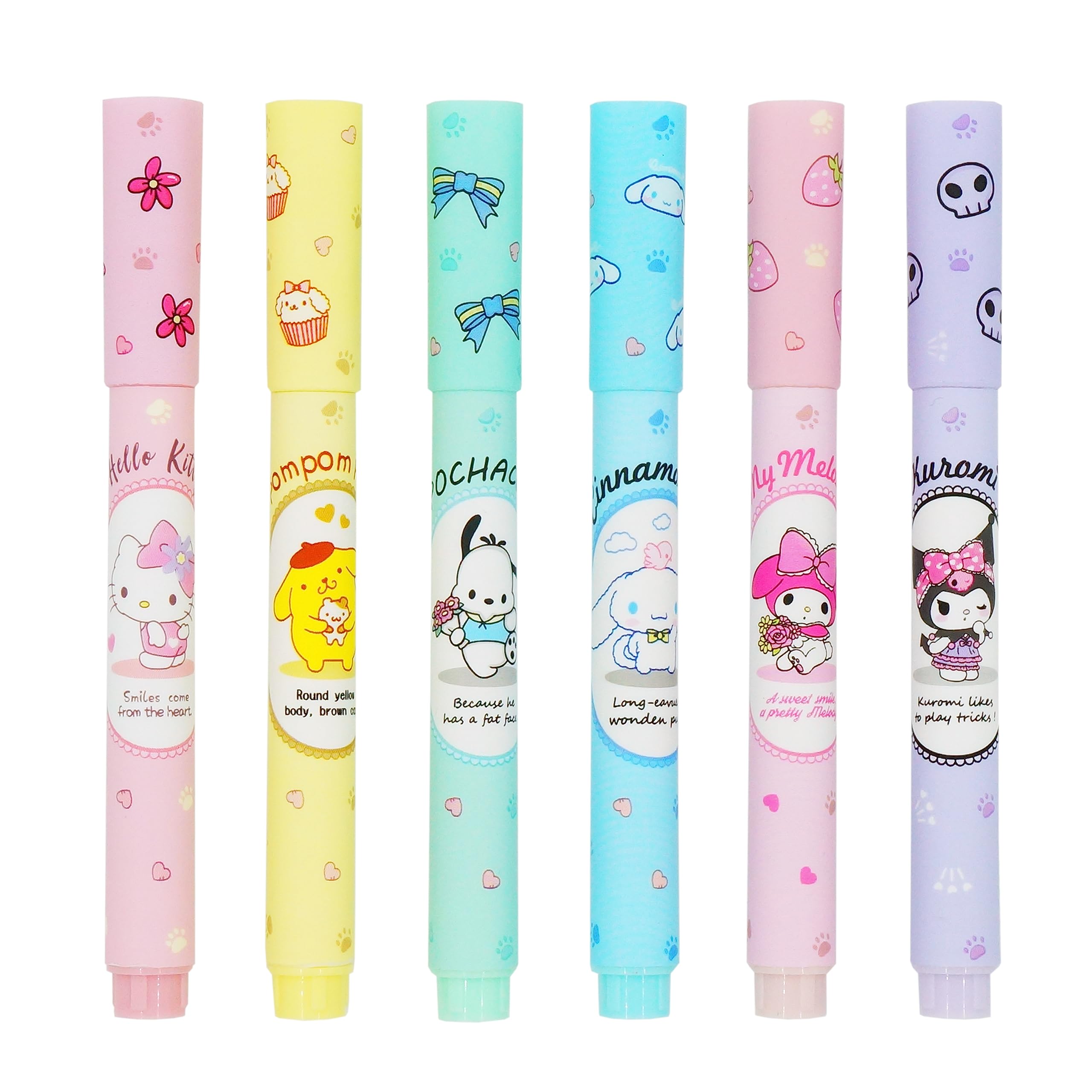 Eiodlulu Cartoon Highlighter Markers 6 Assorted Pastel Colors Quick Dry ...