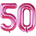 Amazon.com: KatchOn, Hot Pink 50 Balloon Number - 40 Inch | Hot Pink 50 ...
