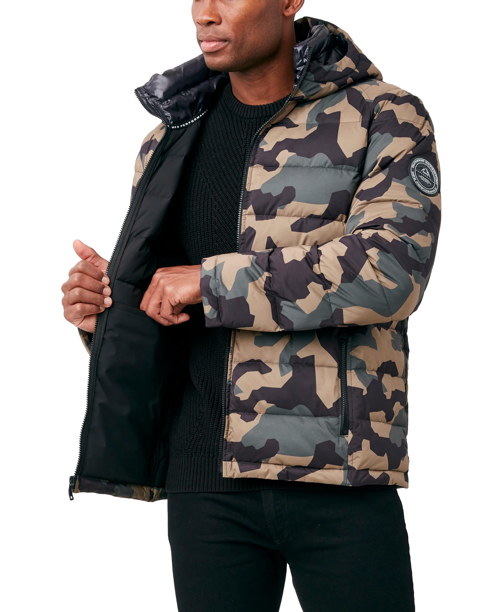 Mua HFX Men's Lightweight Puffer Jacket with Hood, Water and Wind ...