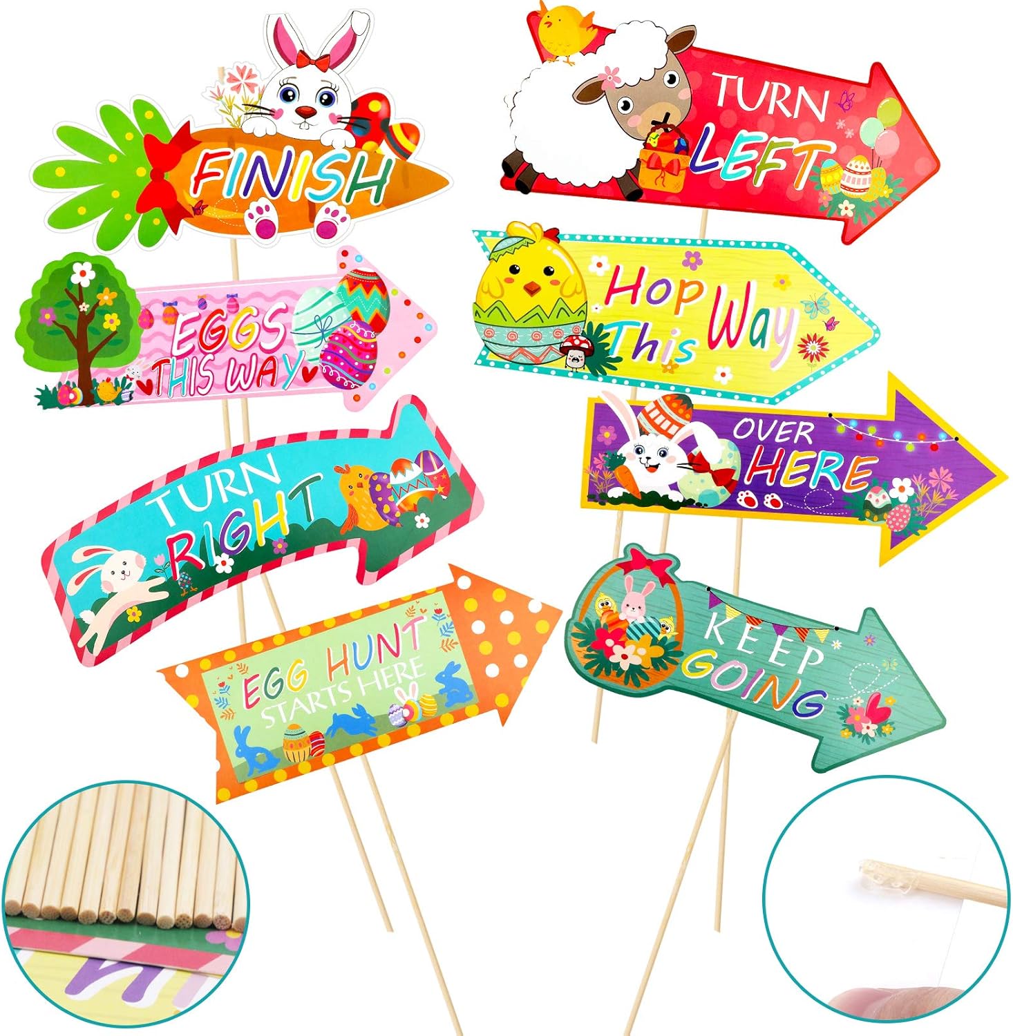 HOWAF 16 Easter Hunt Arrows Kids Party Home Decoration Garden Easter ...