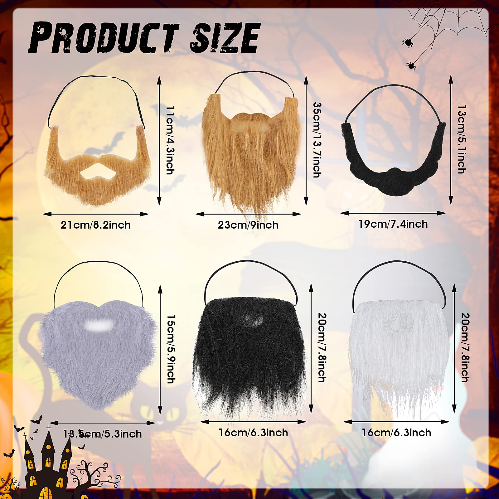 Mua Yolev 6 Pieces Fake Beards Mustaches Halloween Funny Beard Fake ...