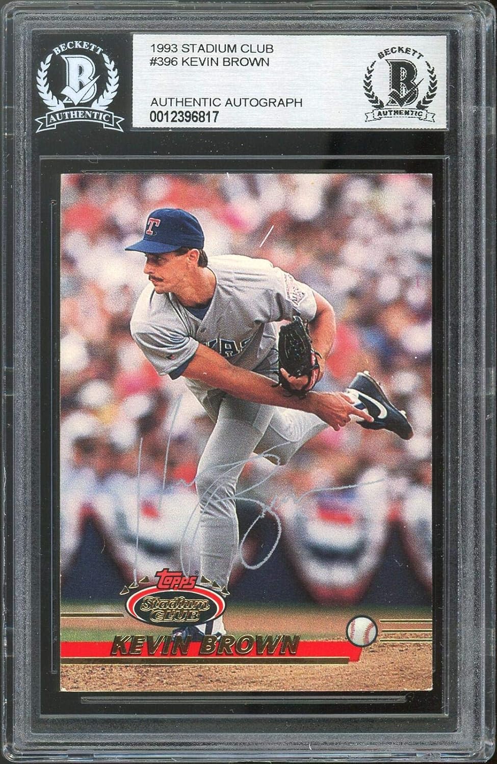Rangers Kevin Brown Signed 1993 Stadium Club #396 Card BAS Slabbed ...