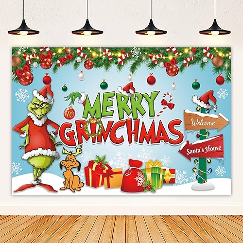 Merry Grinchmas Backdrop Merry Grinchmas Photography Background ...