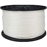 3/16 inch White Dacron Polyester Rope - 500 Foot Spool | Solid Braid ...