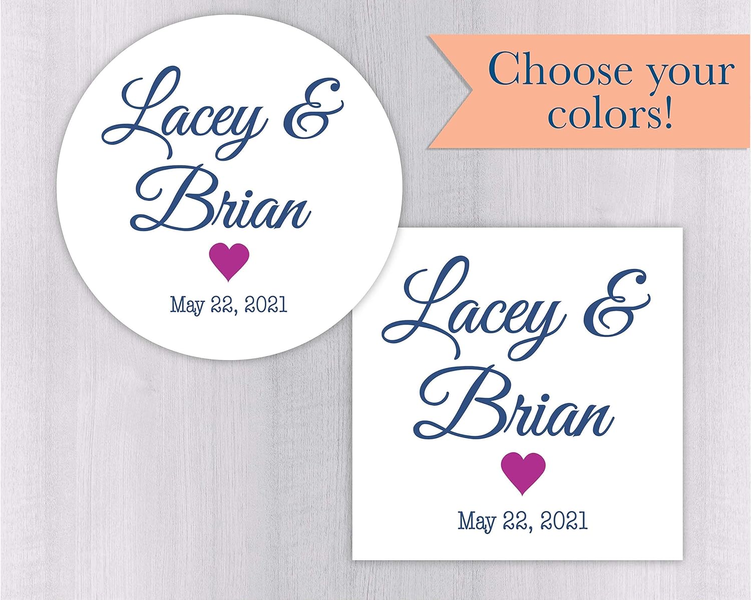 Amazon.com: Personalized Wedding Favor Stickers, Engagement Party ...