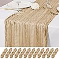 Amazon.com: 12 Pack Beige Table Runner 10Ft Cheesecloth Table Runner ...