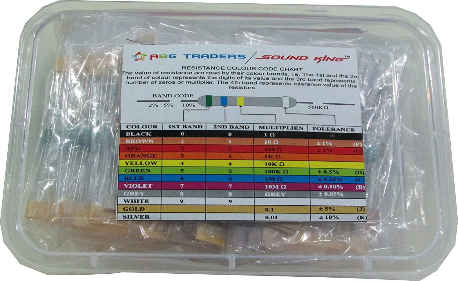 SOUND KING (Mix brand)2500 Pcs 50 Values Assorted Mixed Carbon film ...