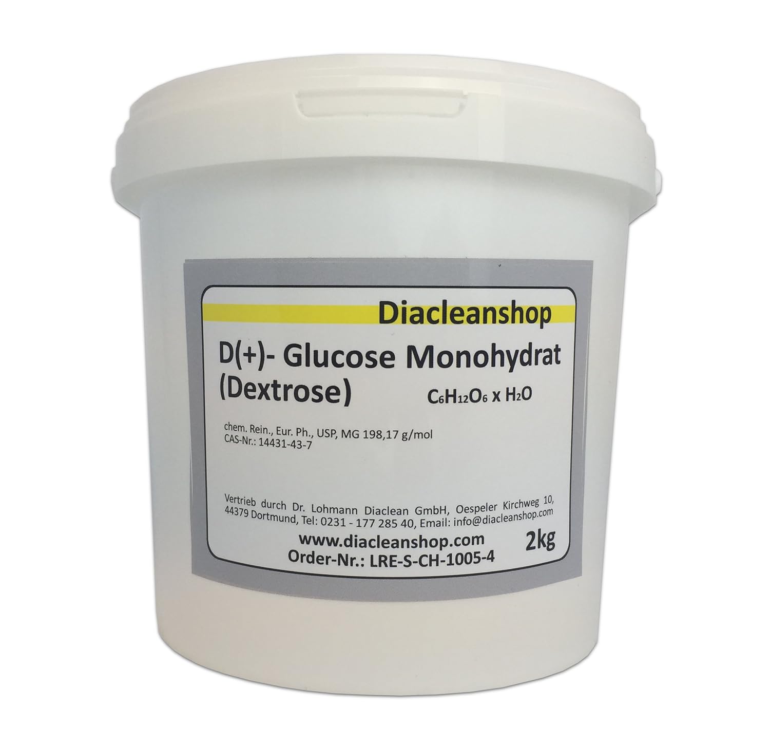 D(+)-Glukose Monohydrat (Dextrose) C6H12O6 * H2O - chem. rein - 2kg ...