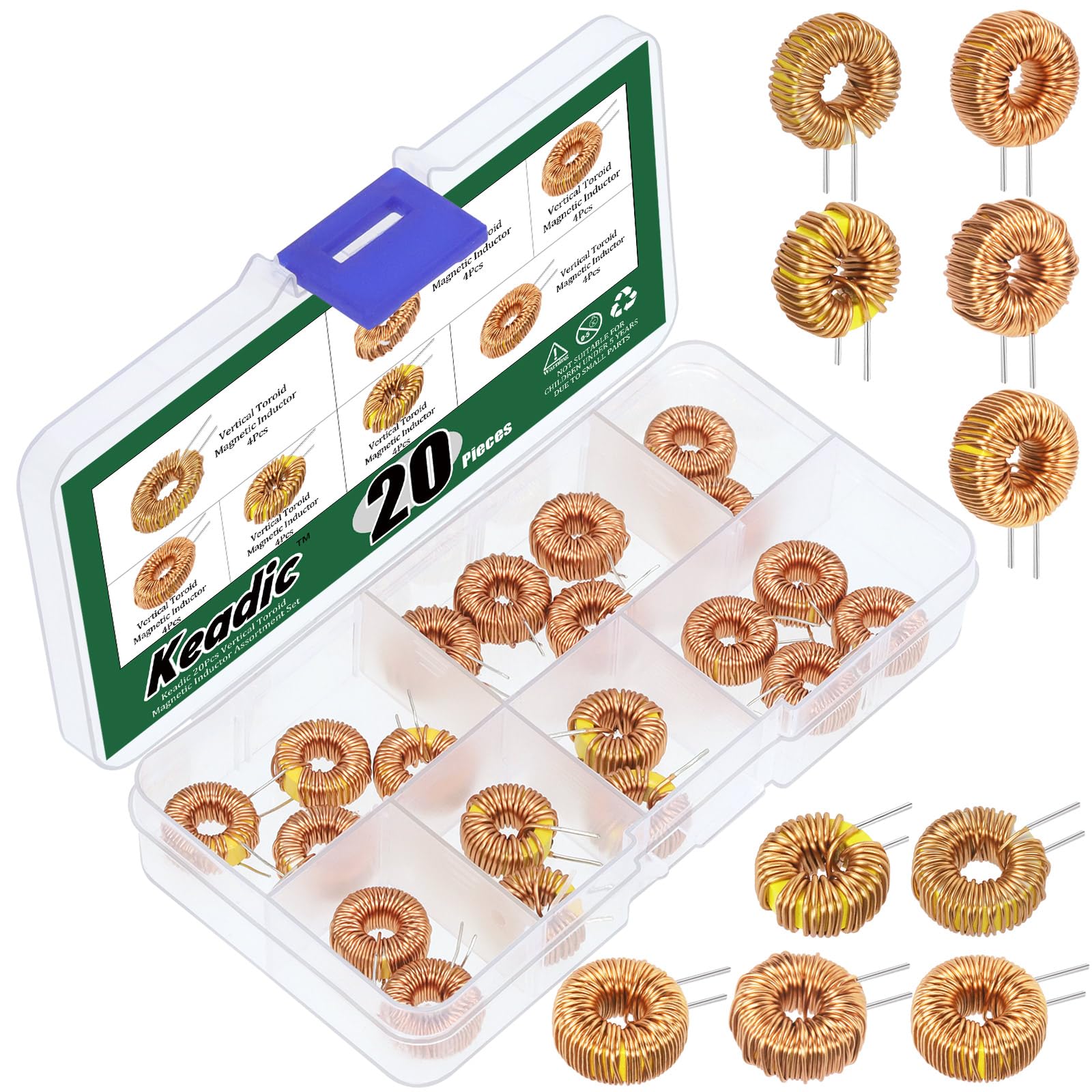 Mua Keadic 20Pcs Vertical Toroid Magnetic Inductor Assortment Set 22uH ...