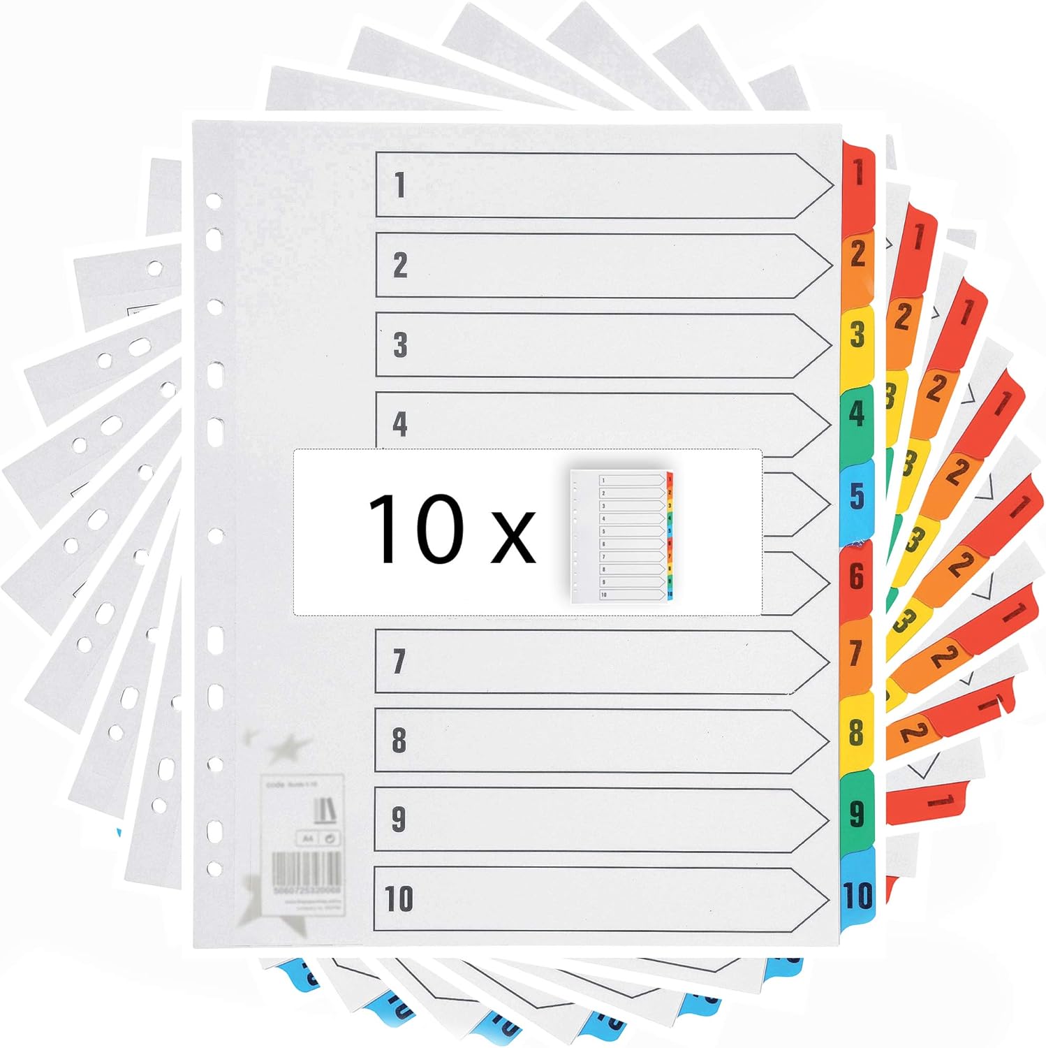 [10 Pack] A4+ File Dividers Extra Wide Numbered 1-10 | A4+ Extra Wide ...