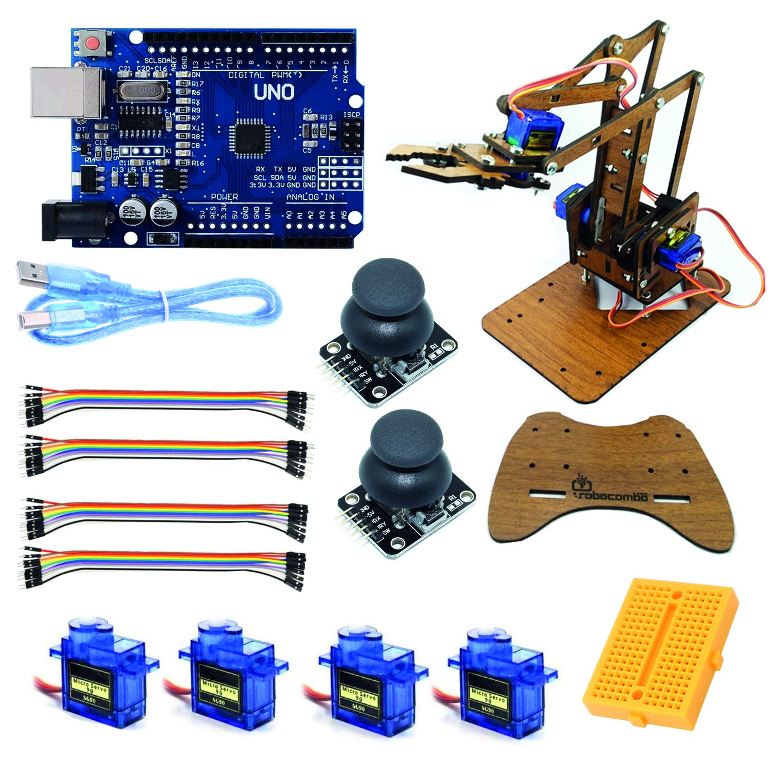 Elettronica Robotic Arm Arduino Project Kit 4X SG90 Servo Braccio con ...