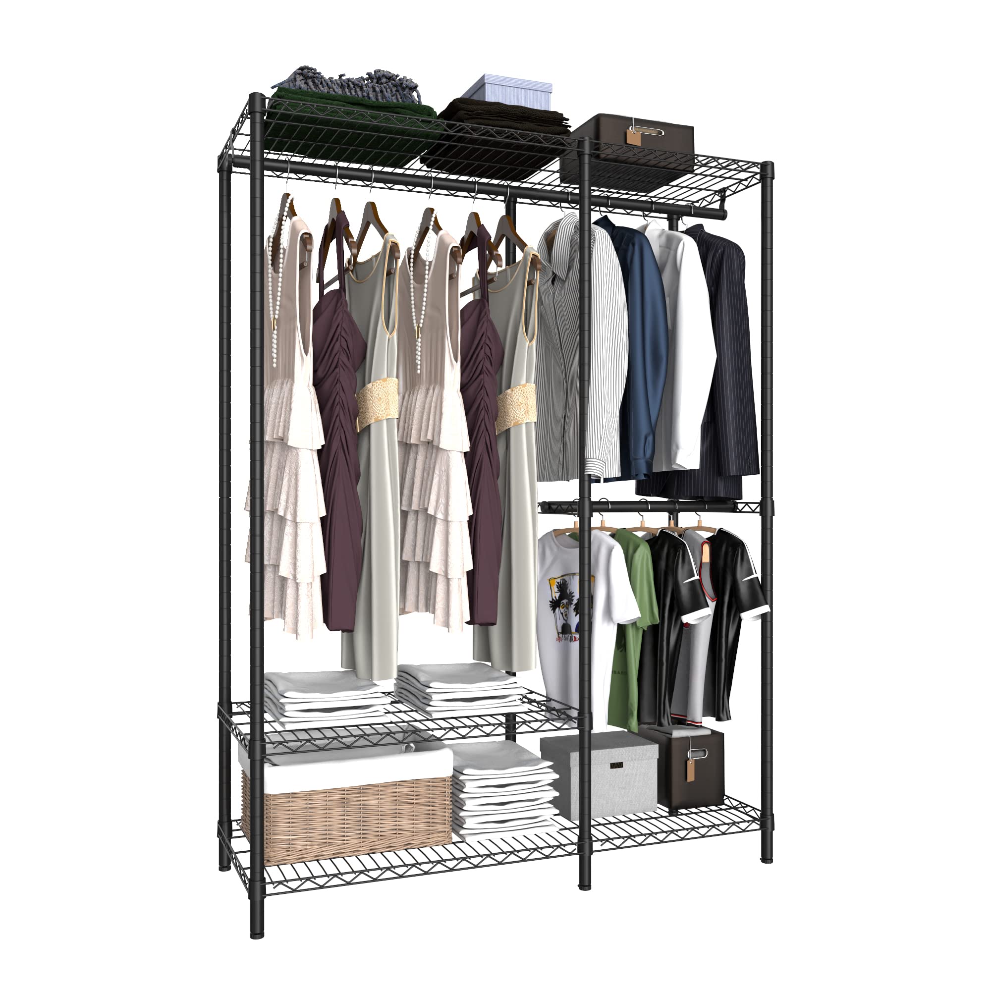 Serxis Heavy Duty Garment Rack for Hanging Clothes,Wire Metal Clothing ...