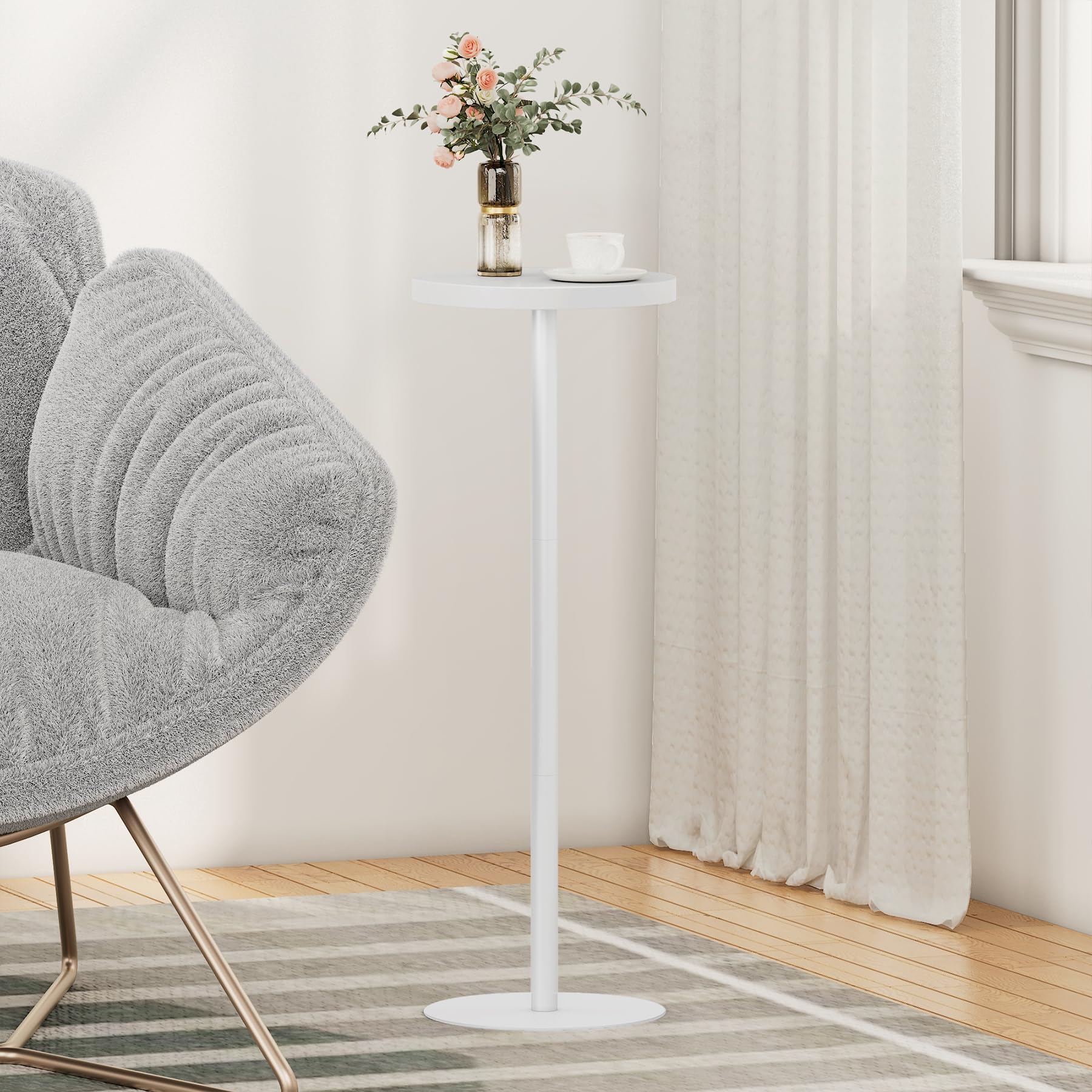 TUTOTAK Tall Round Side Table, Small End Table, Beside Table, Drink ...