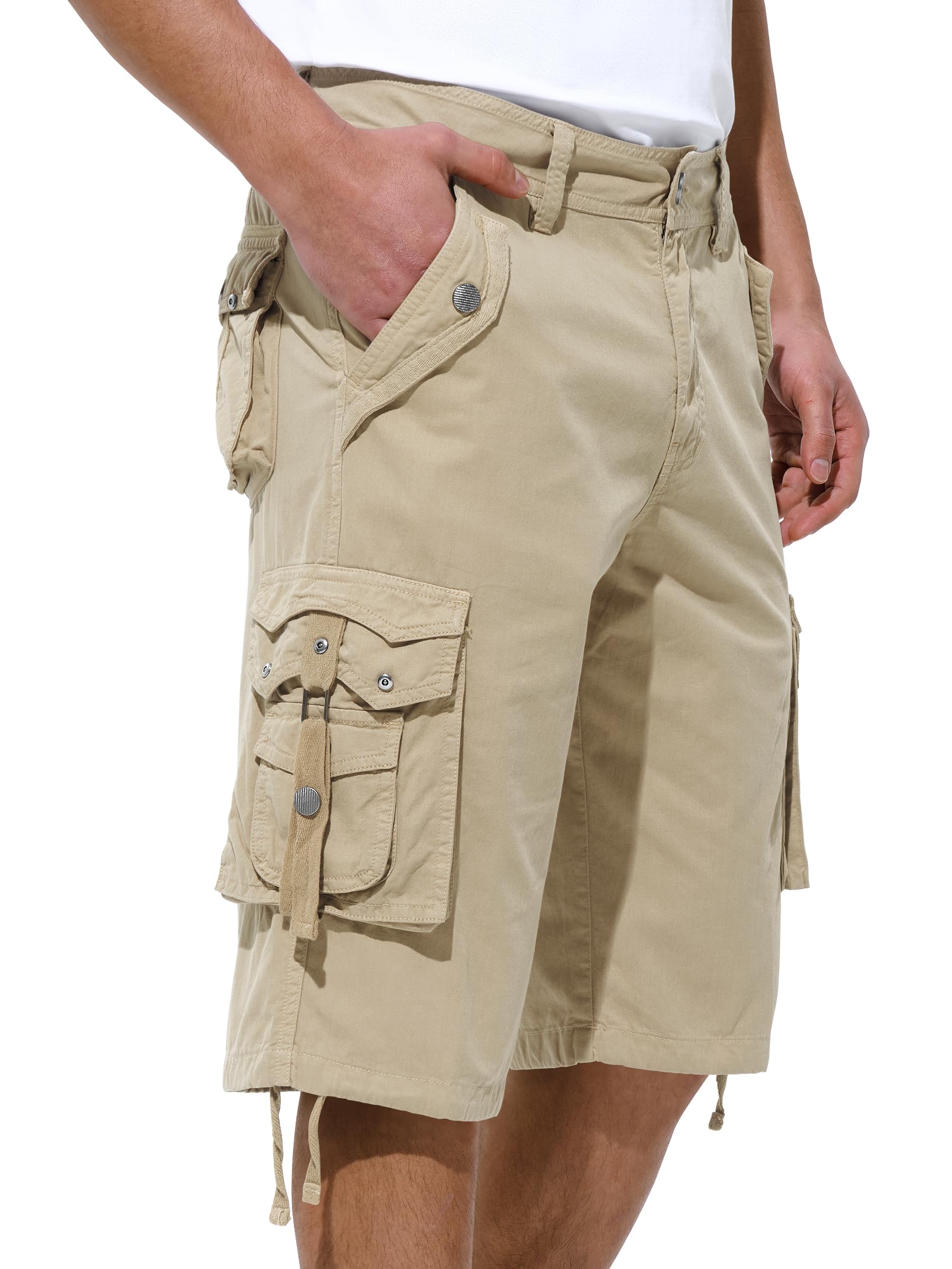 JAWERU Mens Cargo Shorts Casual Shorts Hiking Shorts Below Knee Relaxed ...