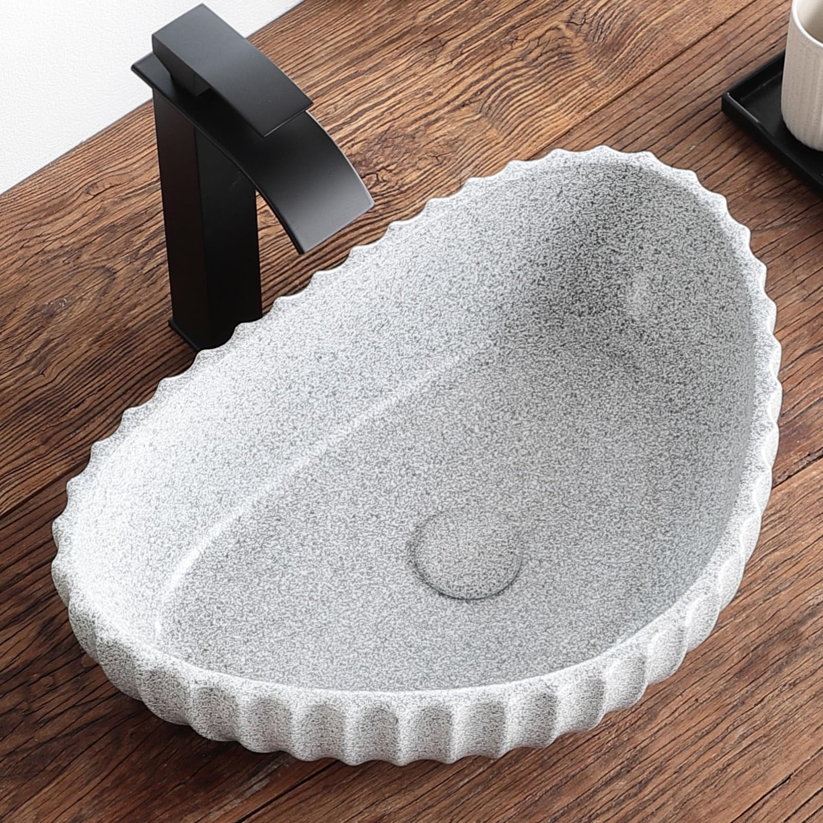 Stone Vessel Sink - Triangular Shape Bathroom Vessel Sink - Concrete ...