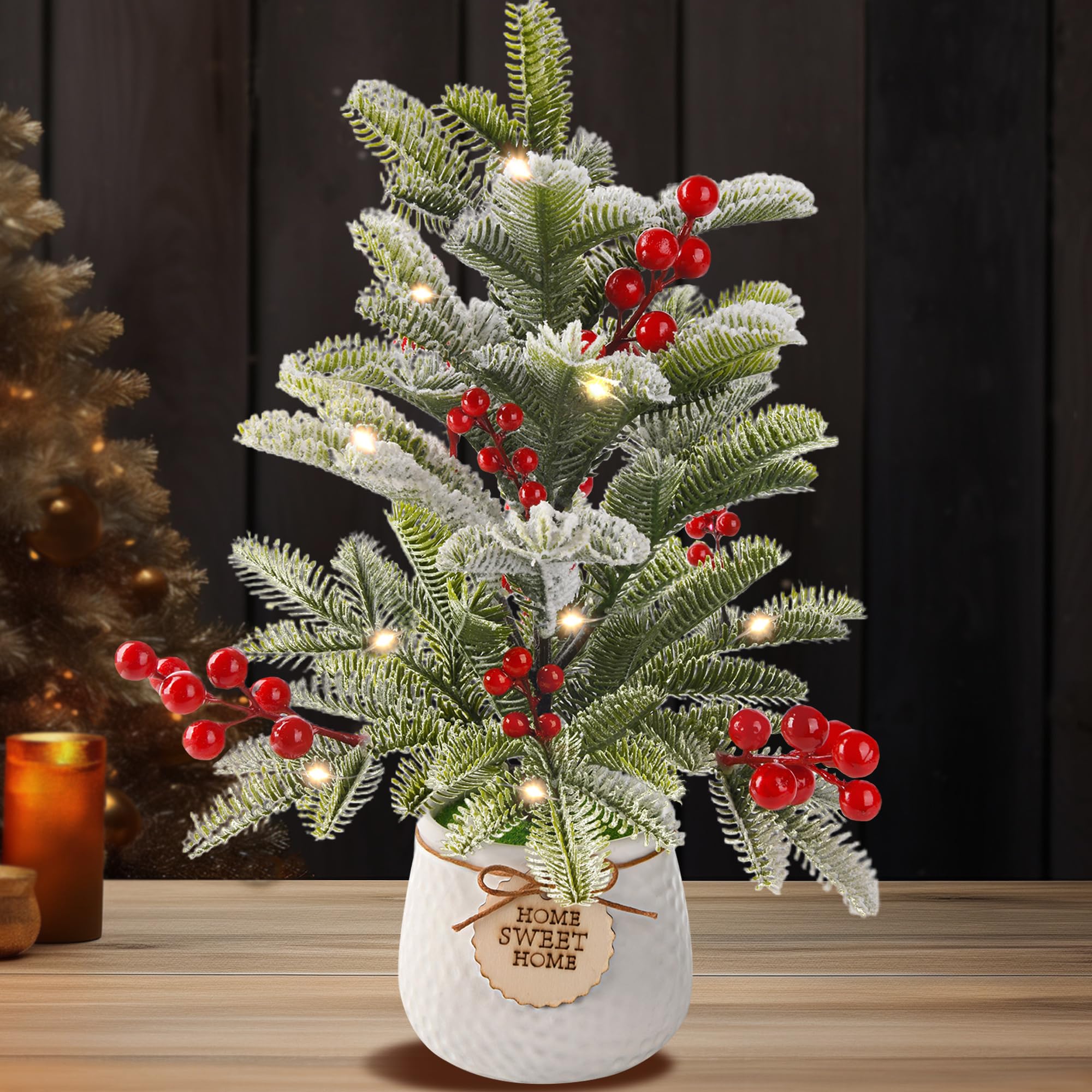 Mini Christmas Tree Tabletop Christmas Tree, Small Christmas Tree Snow ...