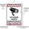 TICONN 4-Pack 24 Hour Video Surveillance Sign, No Trespassing Aluminum ...