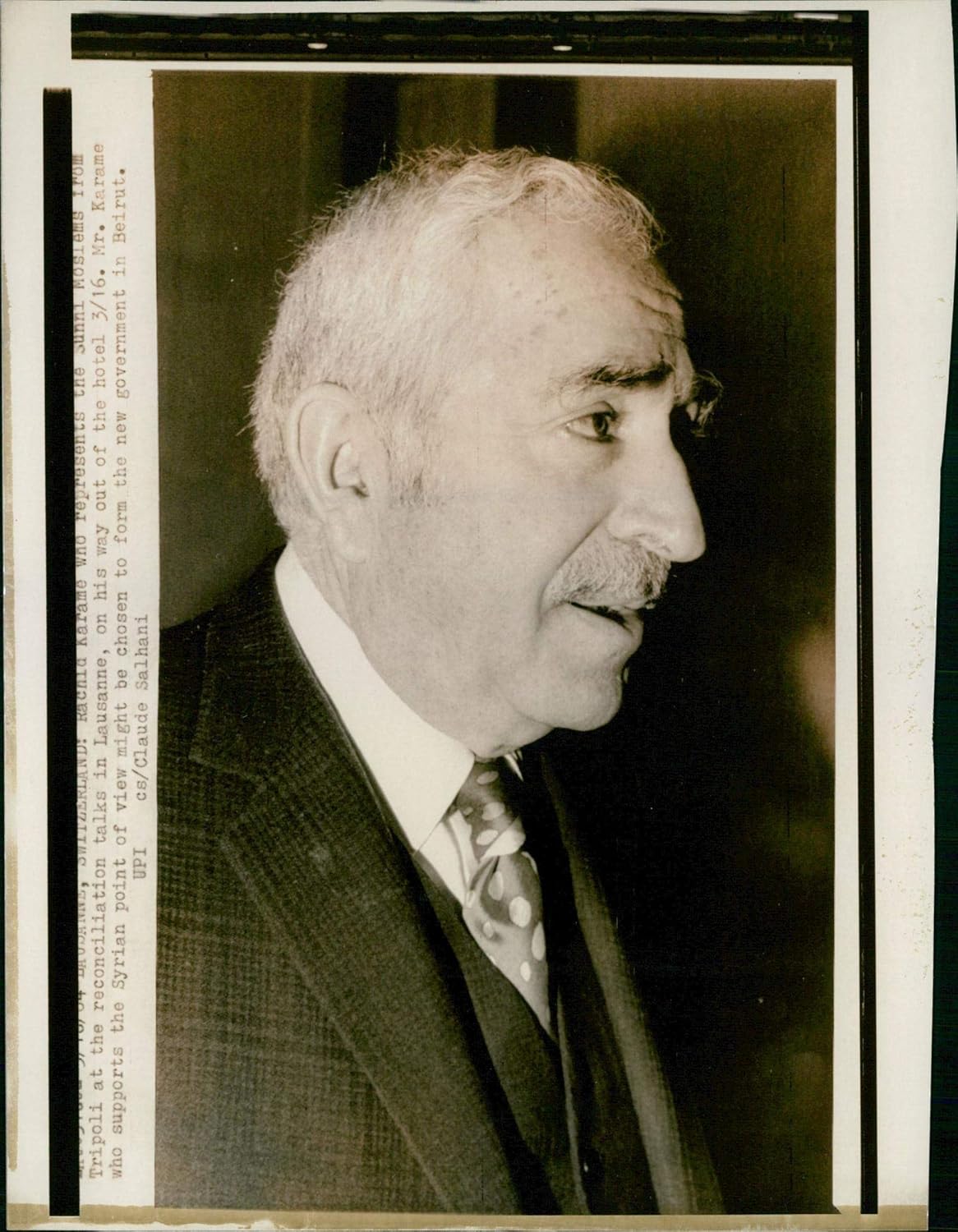 Amazon.com: Vintage photo of Rashid Karami Lebanese statesman ...