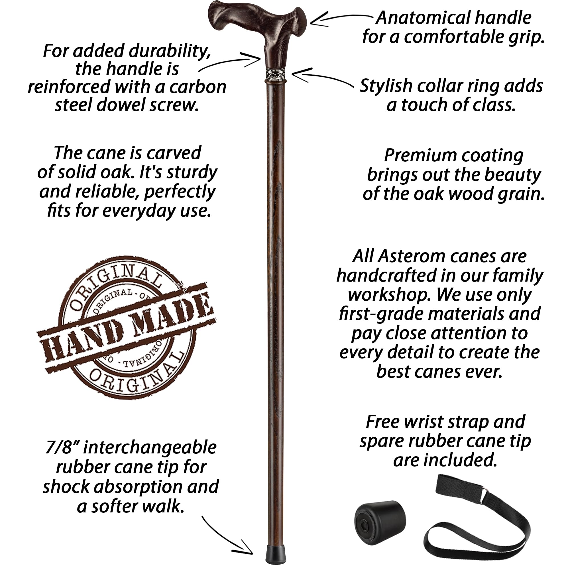 Mua Asterom Walking Cane for Men & Women - Handmade, Ergonomic, Sturdy ...