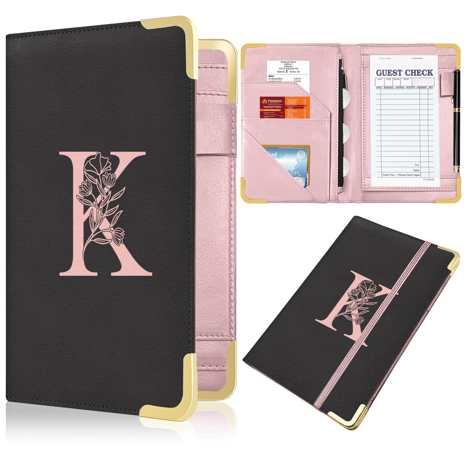 YeeCASE Server Book, Alphabet Waitress Book for Waitress, Leather ...