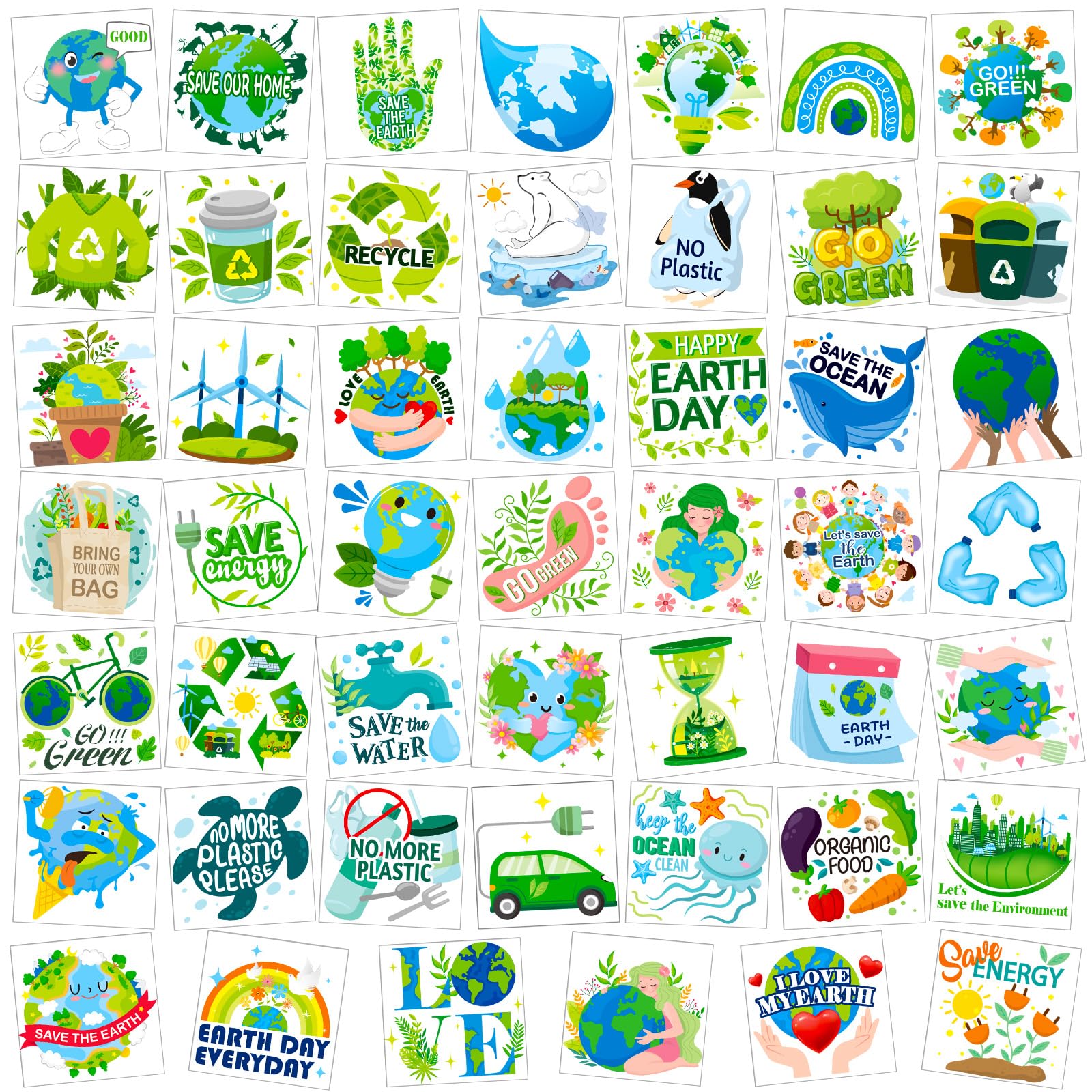 HOWAF 96pcs Earth Day Temporary Tattoos for Earth Day Decorations ...