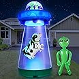 Amazon.com: Lunmon 9 FT Halloween UFO Cow Alien Inflatable Yard Decor with LED Blow Up ...