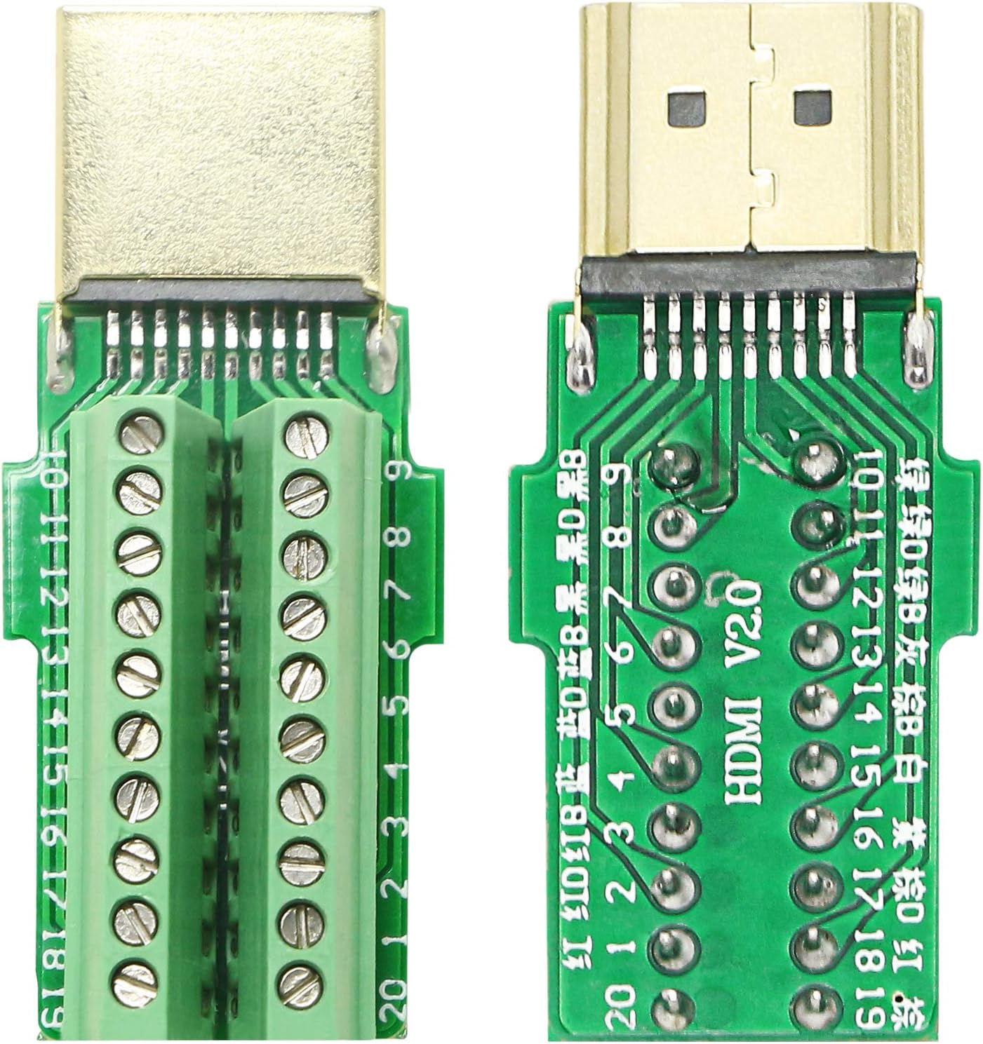 CERRXIAN HDMI Screw Terminal Block Adapter, Gold Plated HDMI Male to ...