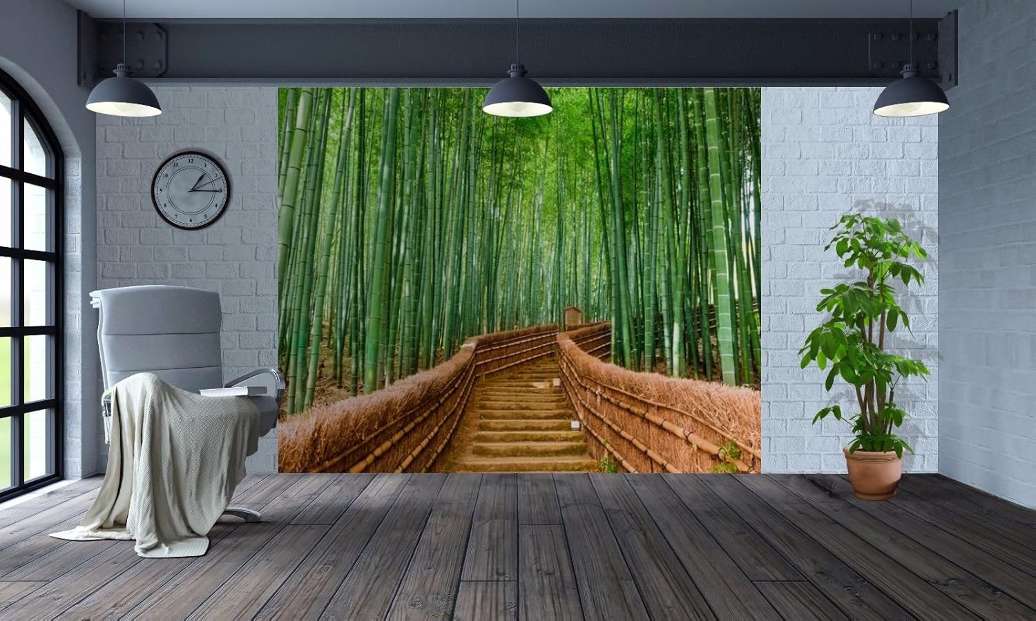 Stunning Photo Walkway Through A Bamboo Forest Wallpaper Wall Mural ...