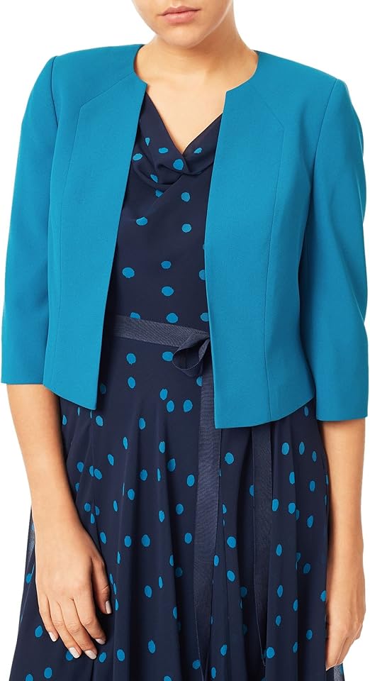 Jacques Vert Women's Edge Crepe Jackets, Blue (Blue), 16: Amazon.co.uk ...
