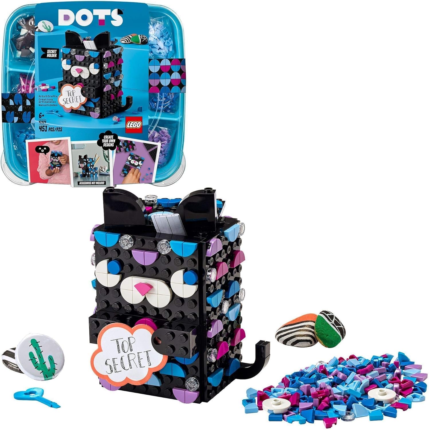 LEGO 41924 DOTS Secret Holder Cat Box, Room Accessories & Desk Décor ...