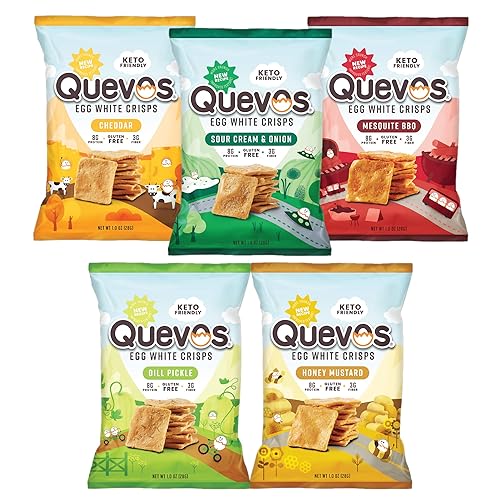Quevos Egg White Chips - The Original Low Carb Egg Crisps, Crunchy ...