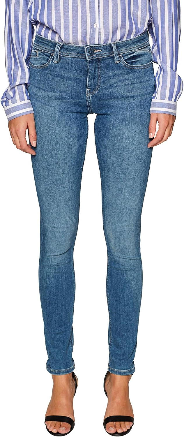 ESPRIT Women's 039ee1b002 Skinny Jeans, Blue (Blue Medium Wash 902 ...