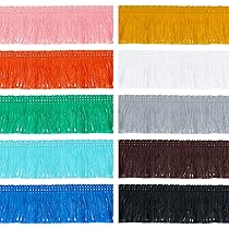 Red Two Tone Fringe Milan Two Tone Beaded Tassel Ball Fringe Trim - 4.5 ...