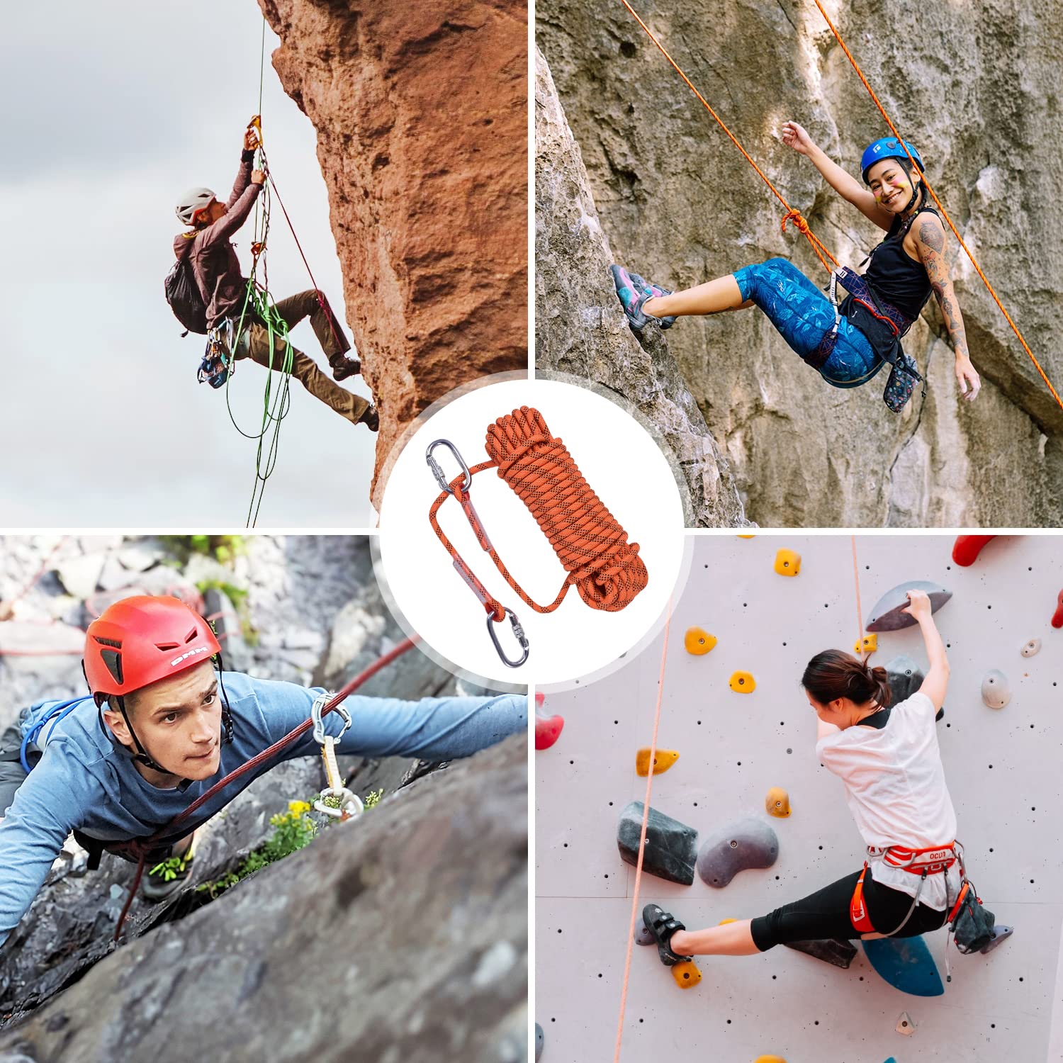 LZ.MZXU Climbing Rope, 12 Mm Static Climbing Rope, 32FT(10M) 65FT(20M) 100FT(30M) 164FT(50M ...