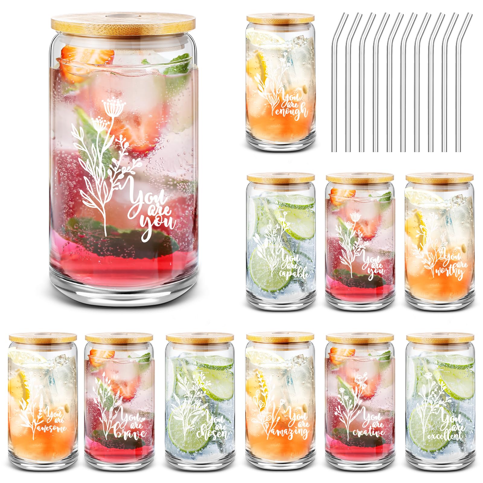SiliFine 10 Pcs Back to School Motivational Gift Bulk 16 oz Drinking ...