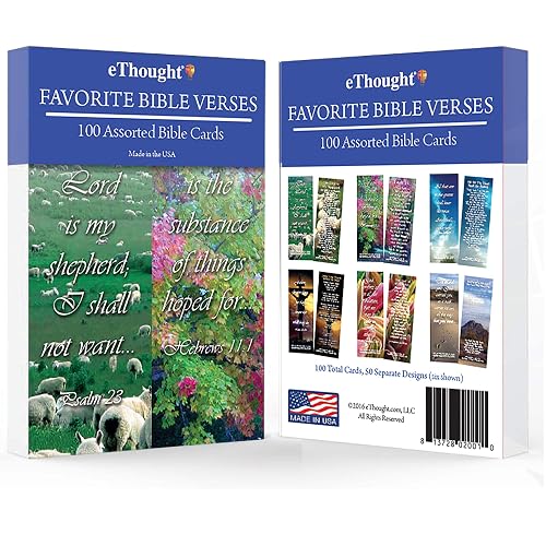Favorite Bible Verses - 50 Designs - Pack of 100 Bible Reference Cards ...