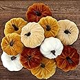 Amazon.com: Giaueoa 12pcs Pumpkin Fall Decorations Artificial Faux Velvet Halloween Pumpkins ...