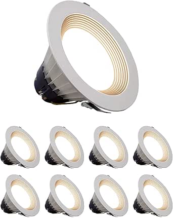 (8 Pack) 8" Inch 120-277v Canless Downlight - 27 Watt = 120 Watt Equiv ...