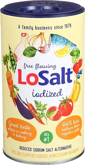 Amazon.com : Losalt, Salt Iodized Reduced Sodium, 12.4 Ounce : Salt ...