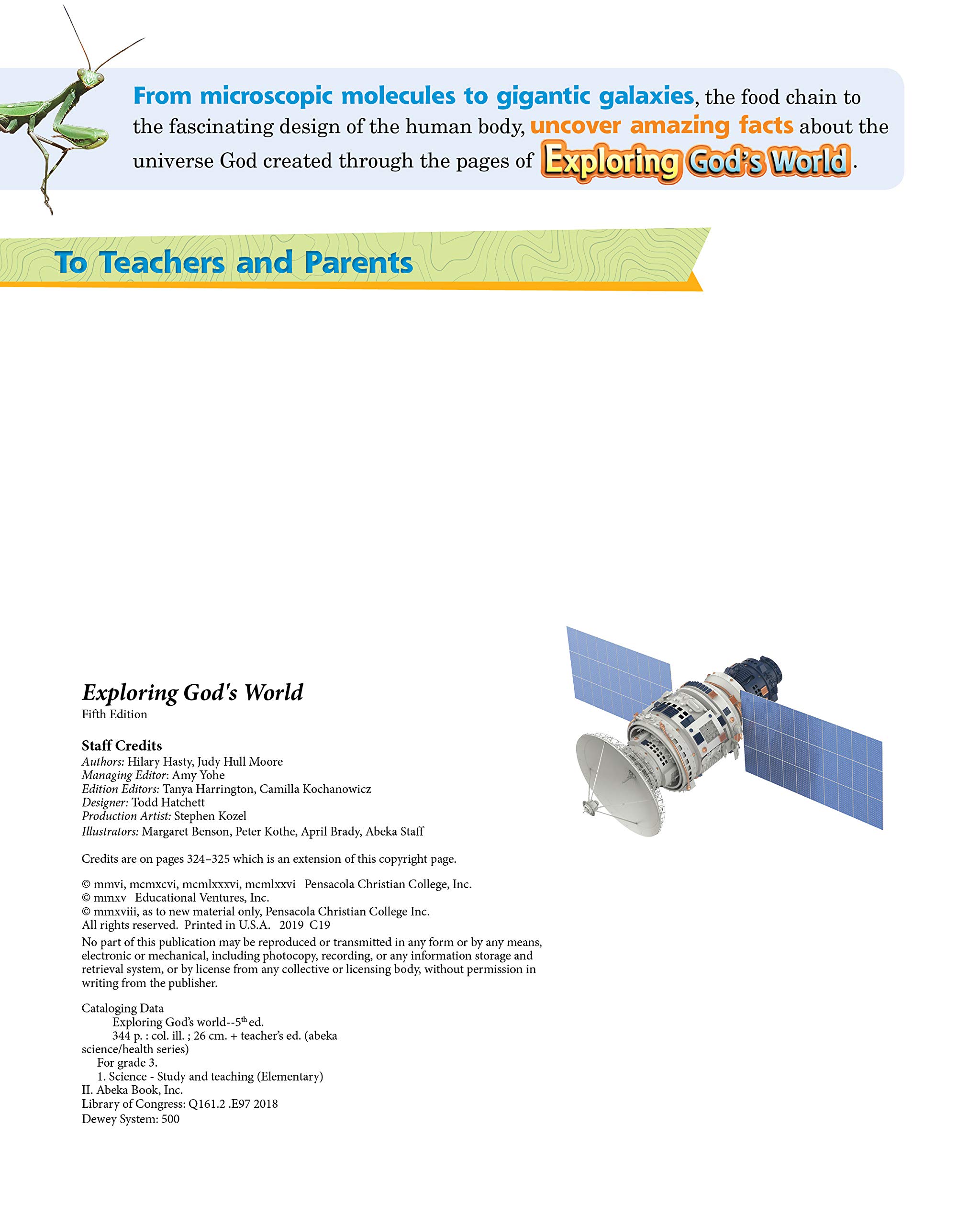 Exploring God's World - Abeka 3rd Grade 3 Science Student Text Book on ...