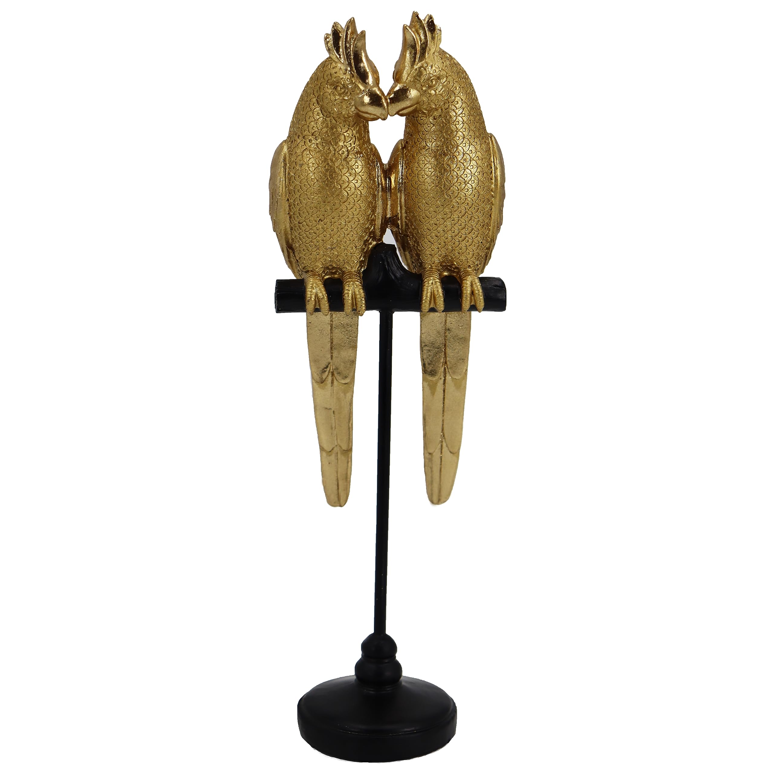 LAIKEARTS Double Parrot Statue, Gold Simple Western Modern Artwork ...