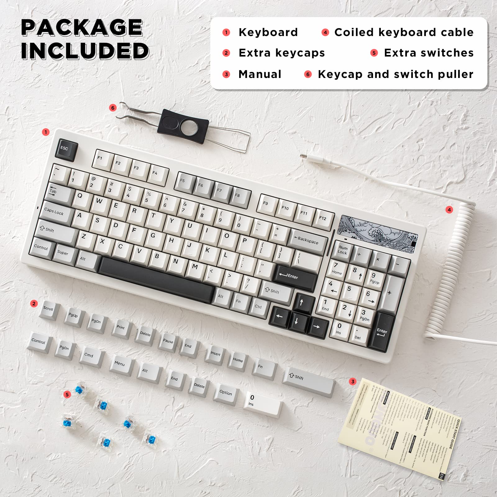 Mua YUNZII Keynovo IF98 98 Key 96% 1800 Hot Swappable Gasket Mechanical Gaming Keyboard with ...
