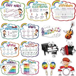 Amazon.com: 15 Pieces Music Classroom Posters Musical Elements Bulletin ...
