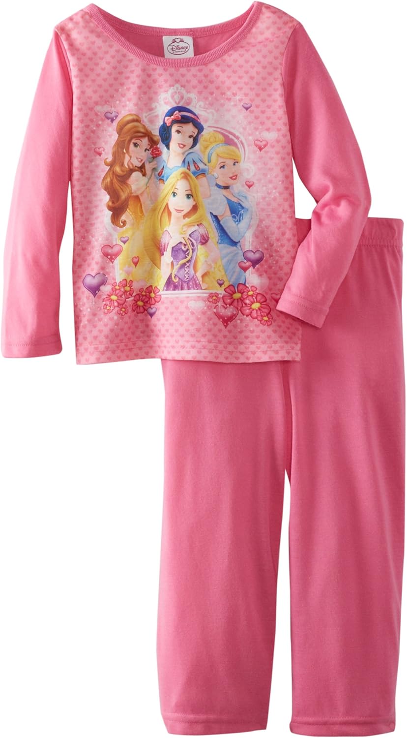 Amazon.com: AME Sleepwear Little Girls' Disney Princess 2 Piece Sleep ...