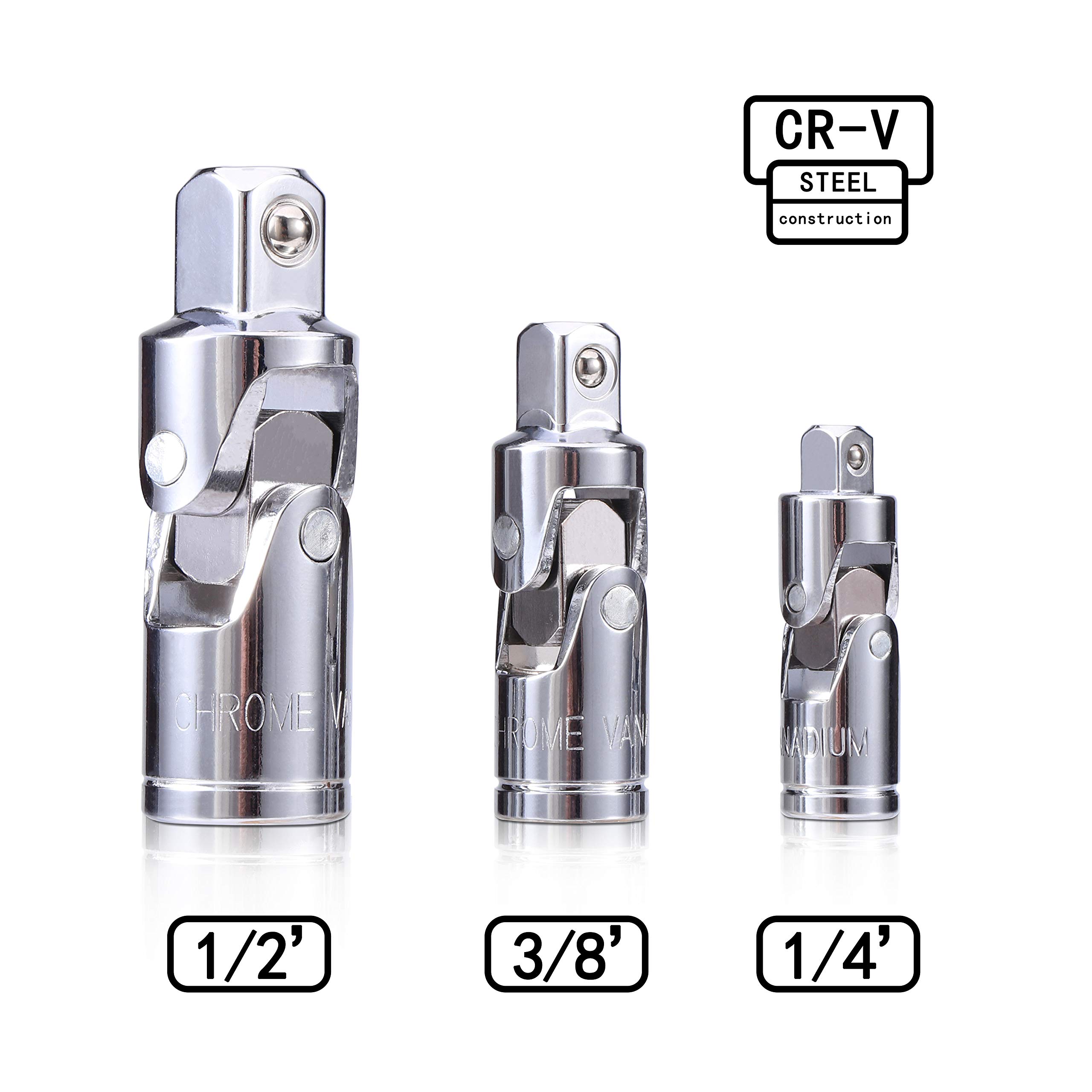 Mua 3PCS Universal Joint Socket Set, Chrome Vanadium Steel Swivel ...