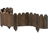Amazon.com : Wood Garden Edging, Staggered Wooden Fence Border ...