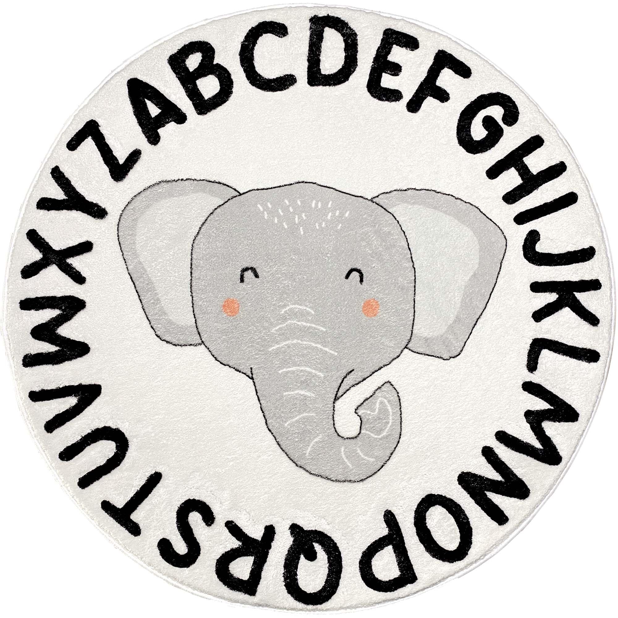 ABC Round Alphabet Nursery Rug, Soft Fluffy Carpet for Playroom ...