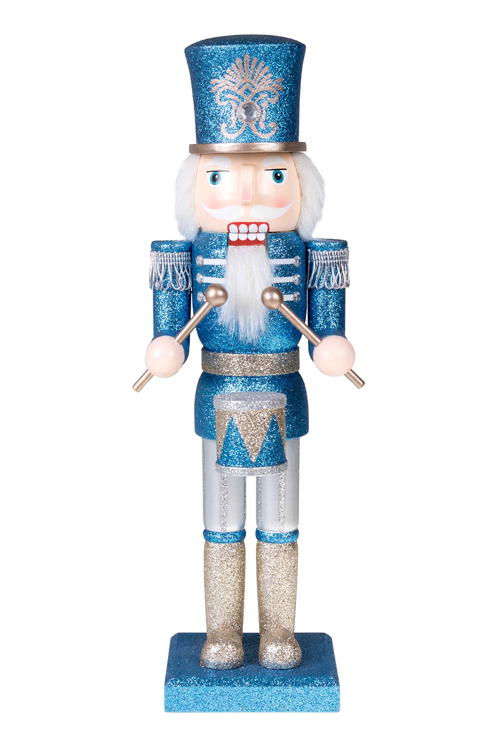 Clever Creations Blue Drummer 14 Inch Traditional Wooden Nutcracker ...
