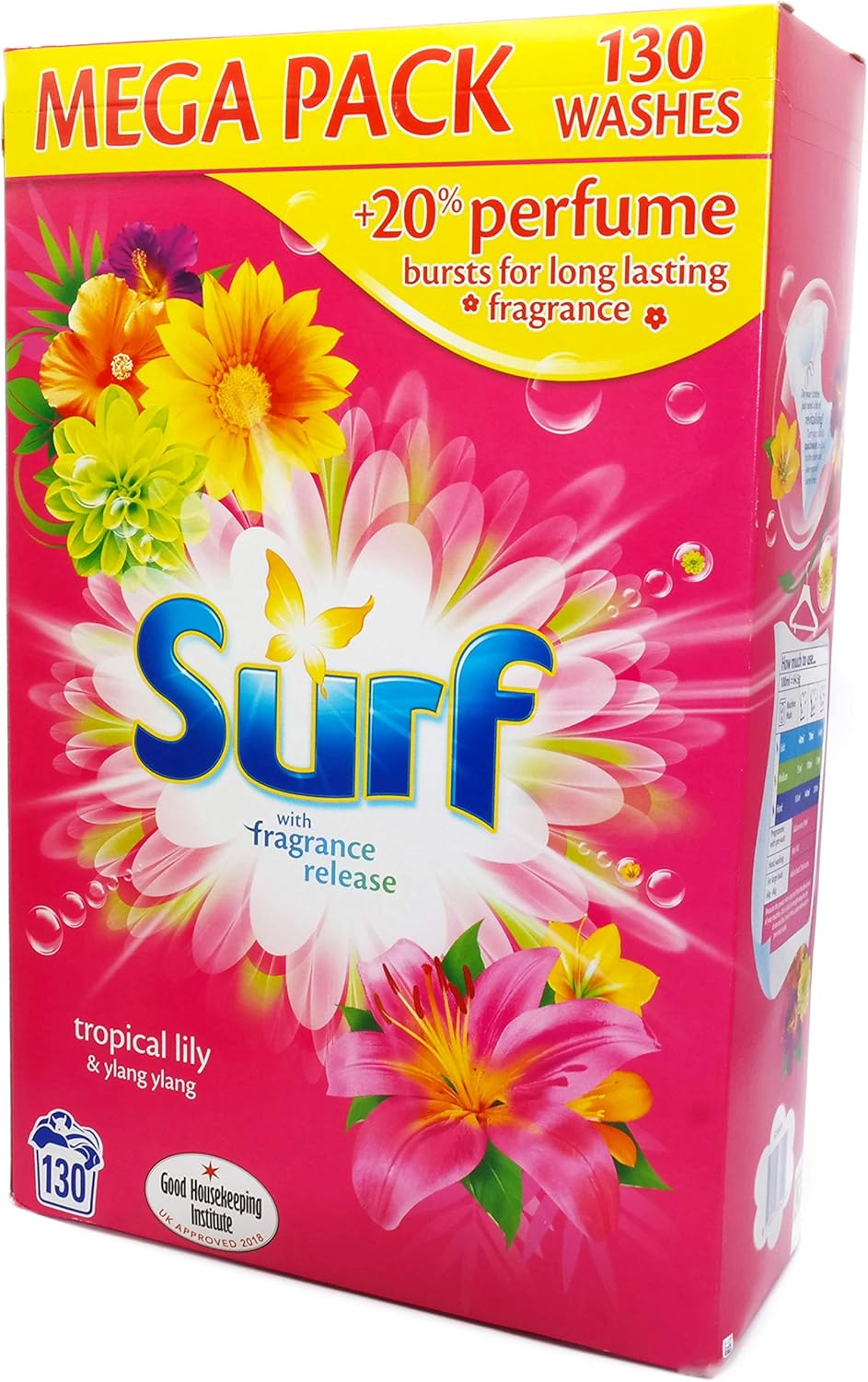 Surf Mega Pack 130 Wash Tropical Lily & Ylang Ylang Washing Powder ...