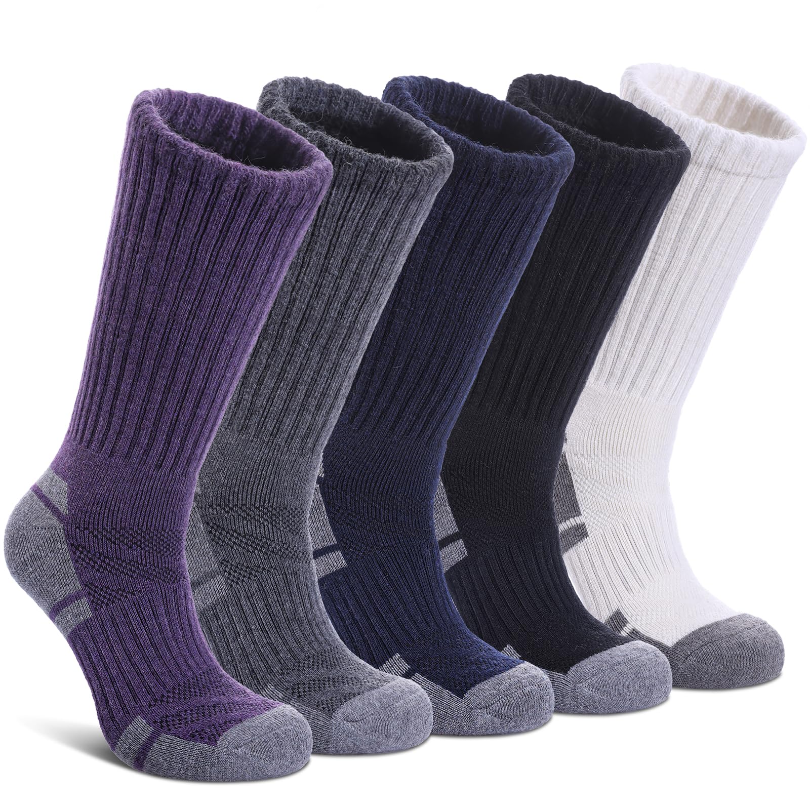 NOCIN COLOR Merino Wool Hiking Socks for Women Men Thermal Winter Warm ...